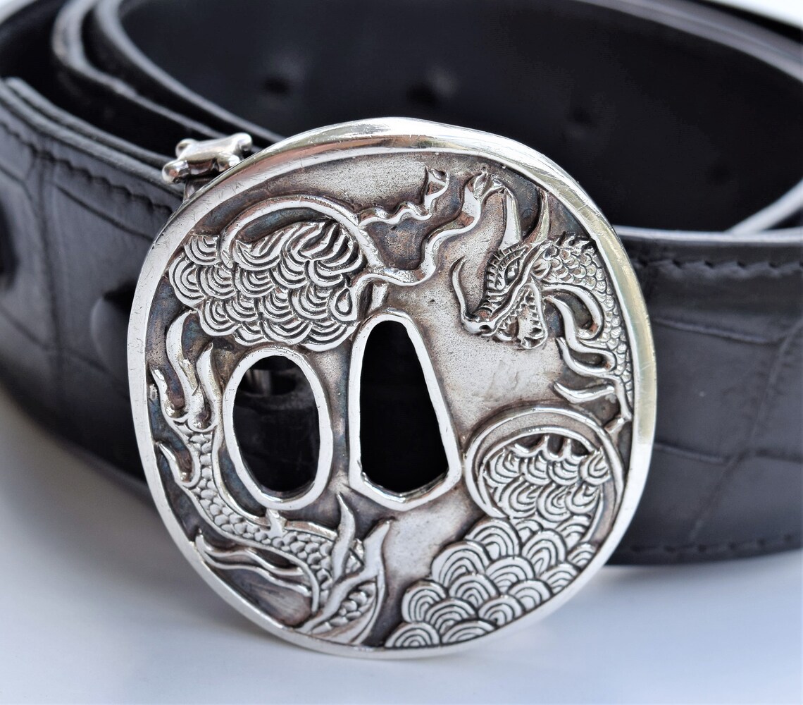 Sterling Silver Belt Buckle Fashioned After a Samurai Sword - Etsy