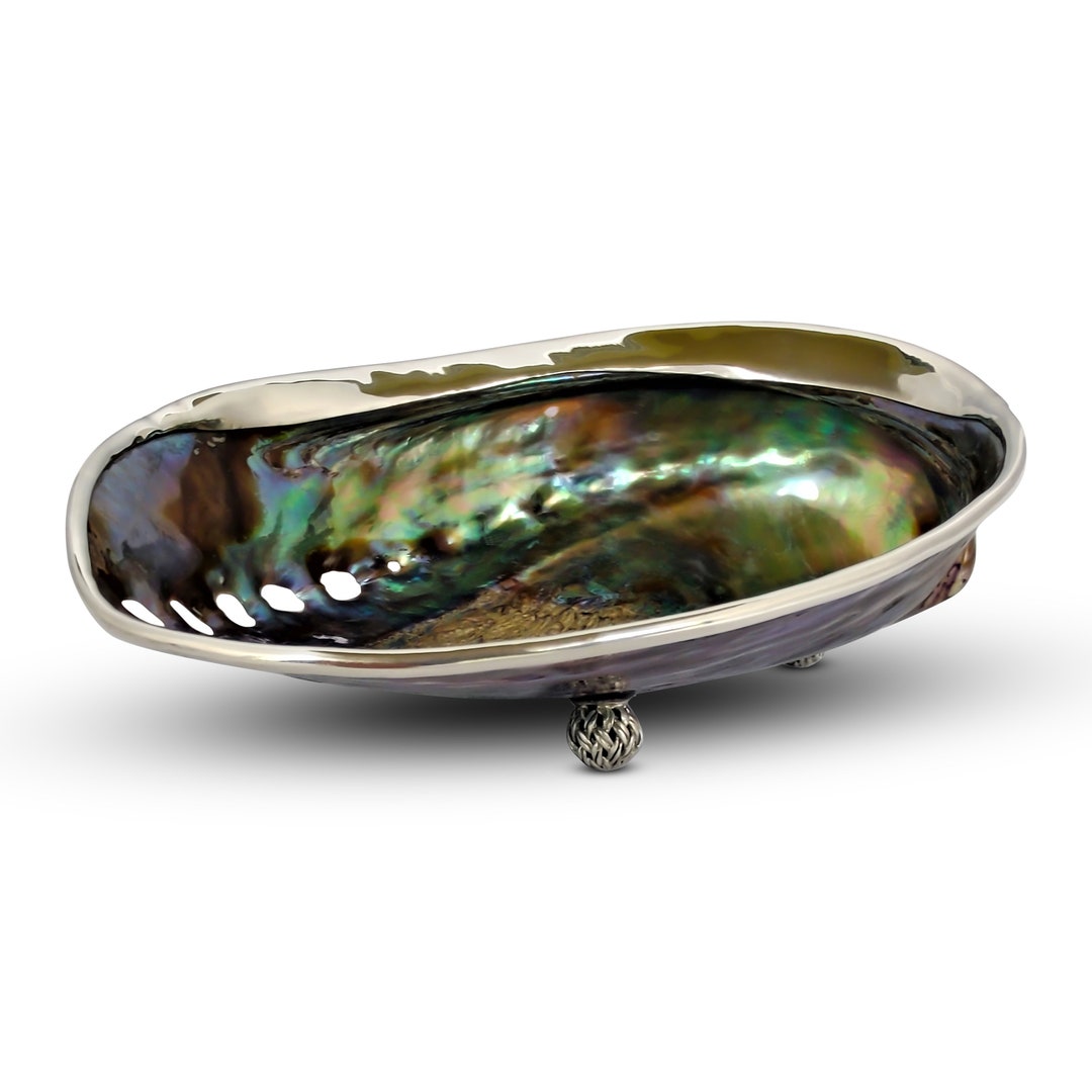 Paua Abalone Shell With Sterling Silver Trim and Supports - Etsy