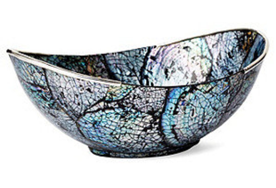 Laminated Abalone Shell Bowl Wth Sterling Silver Trim - Etsy