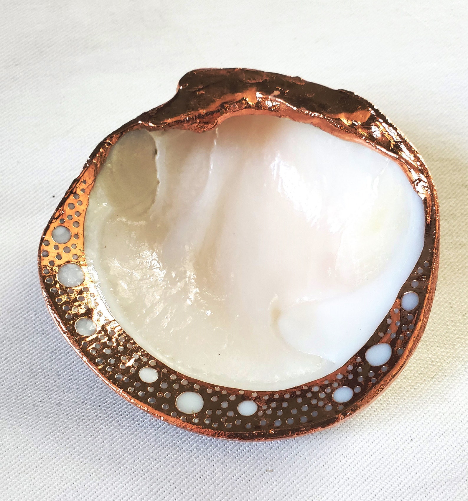Clam Shell With Copper Bubble Design - Etsy