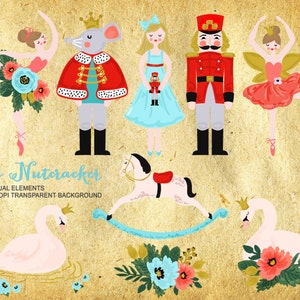 Nutcracker Clip Art, Christmas Ballet Graphic, Digital Watercolor ...