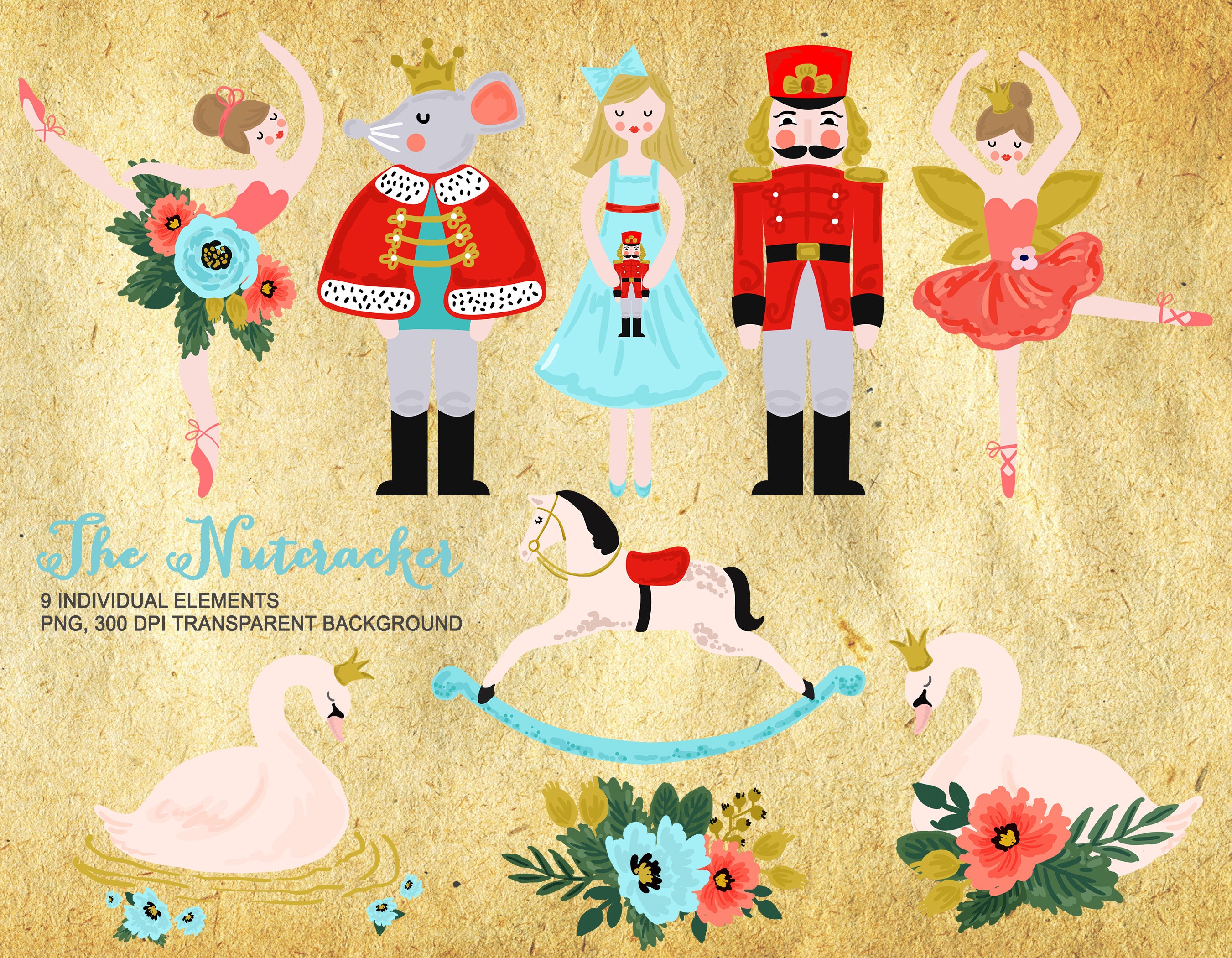 Nutcracker Clip Art Christmas Ballet Graphic Digital - Etsy