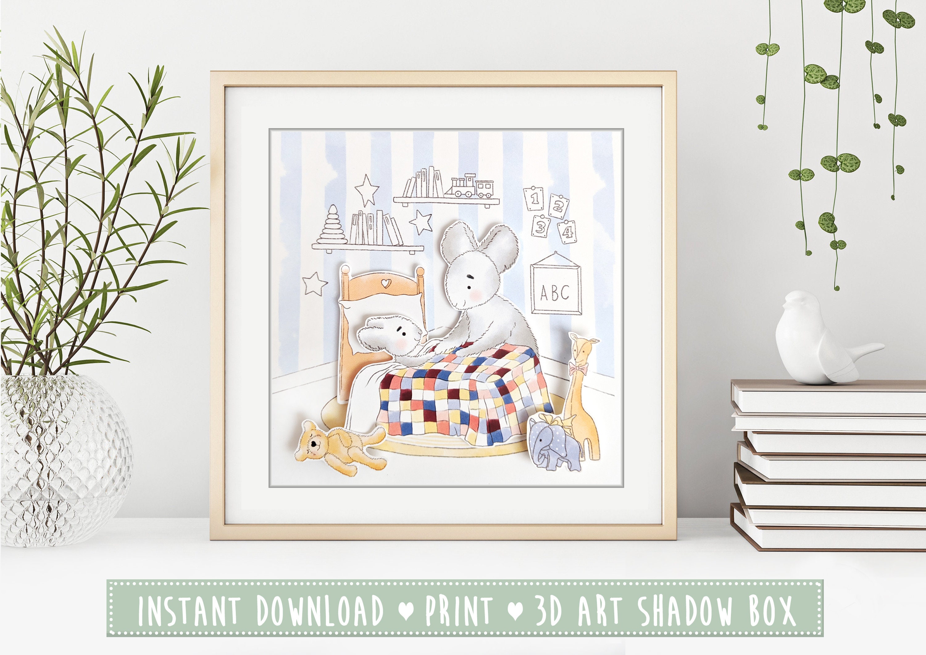 Time for Bed Nursery Print Nursery Wall Art DIY Layered 3D - Etsy