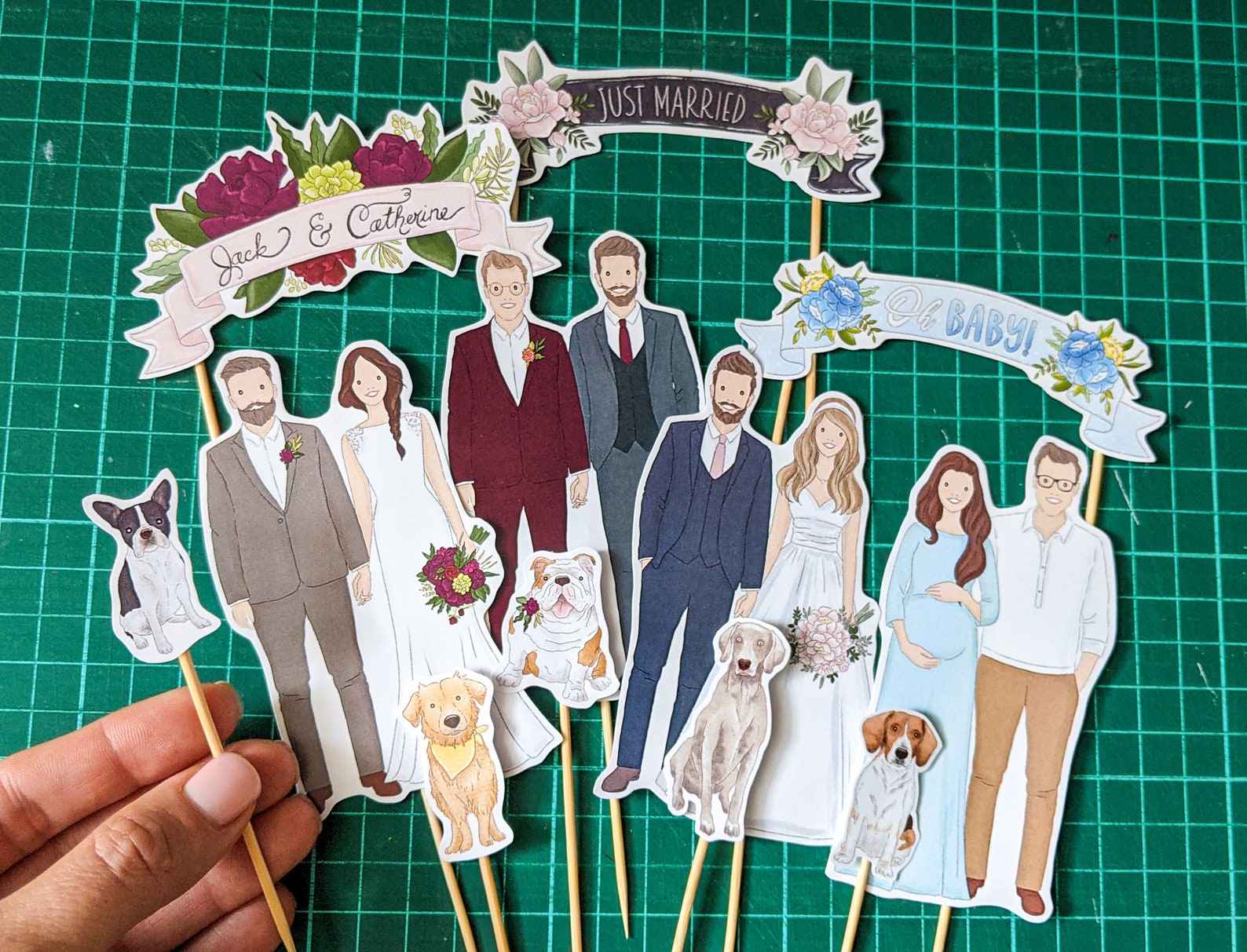 Wedding Couple Printable Cake Topper Bride and Groom Cake | Etsy