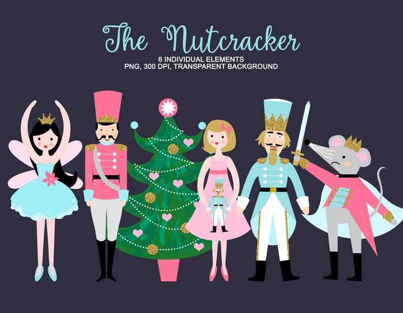 Nutcracker Clip Art Christmas Watercolor Holiday Clipart - Etsy