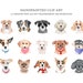 Dog Faces Clip Art Dog Breeds Clipart Watercolor Hand | Etsy