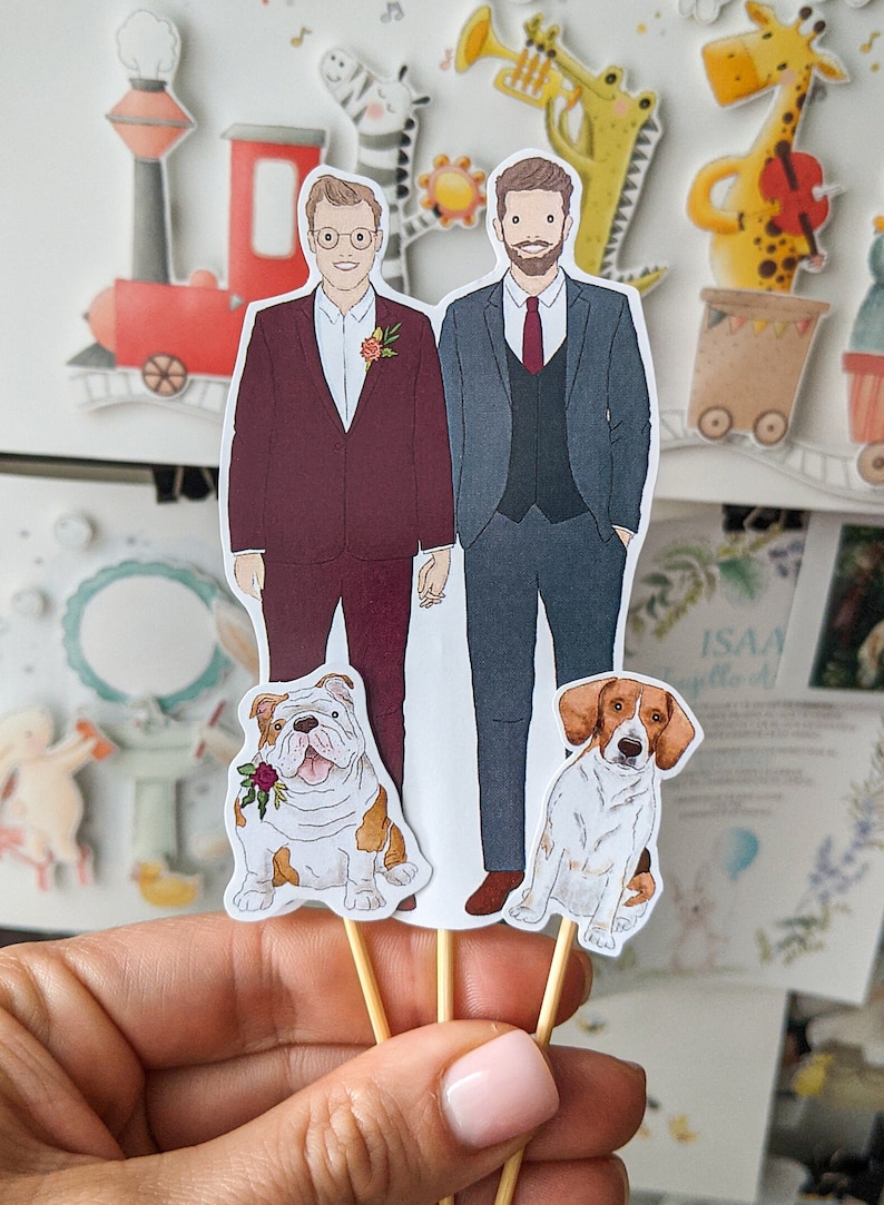 Wedding Couple Printable Cake Topper Bride and Groom Cake | Etsy