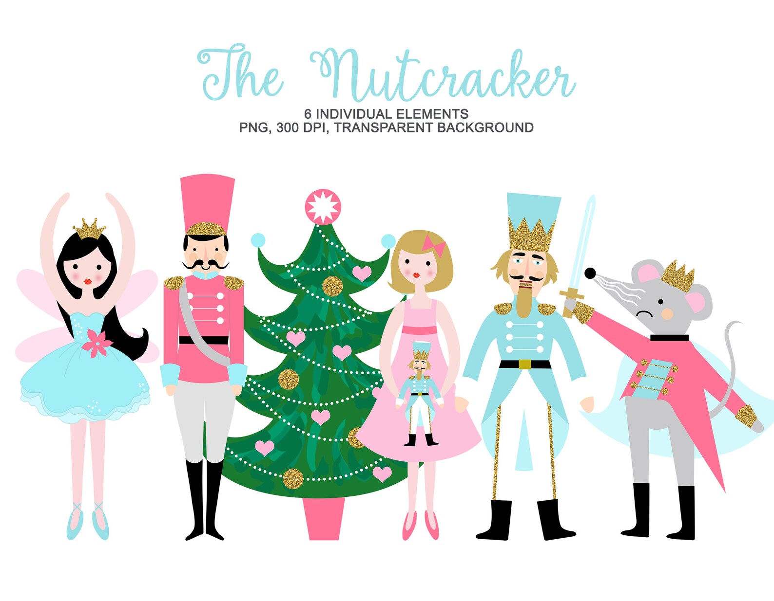 Nutcracker Clip Art Christmas Watercolor Holiday Clipart - Etsy