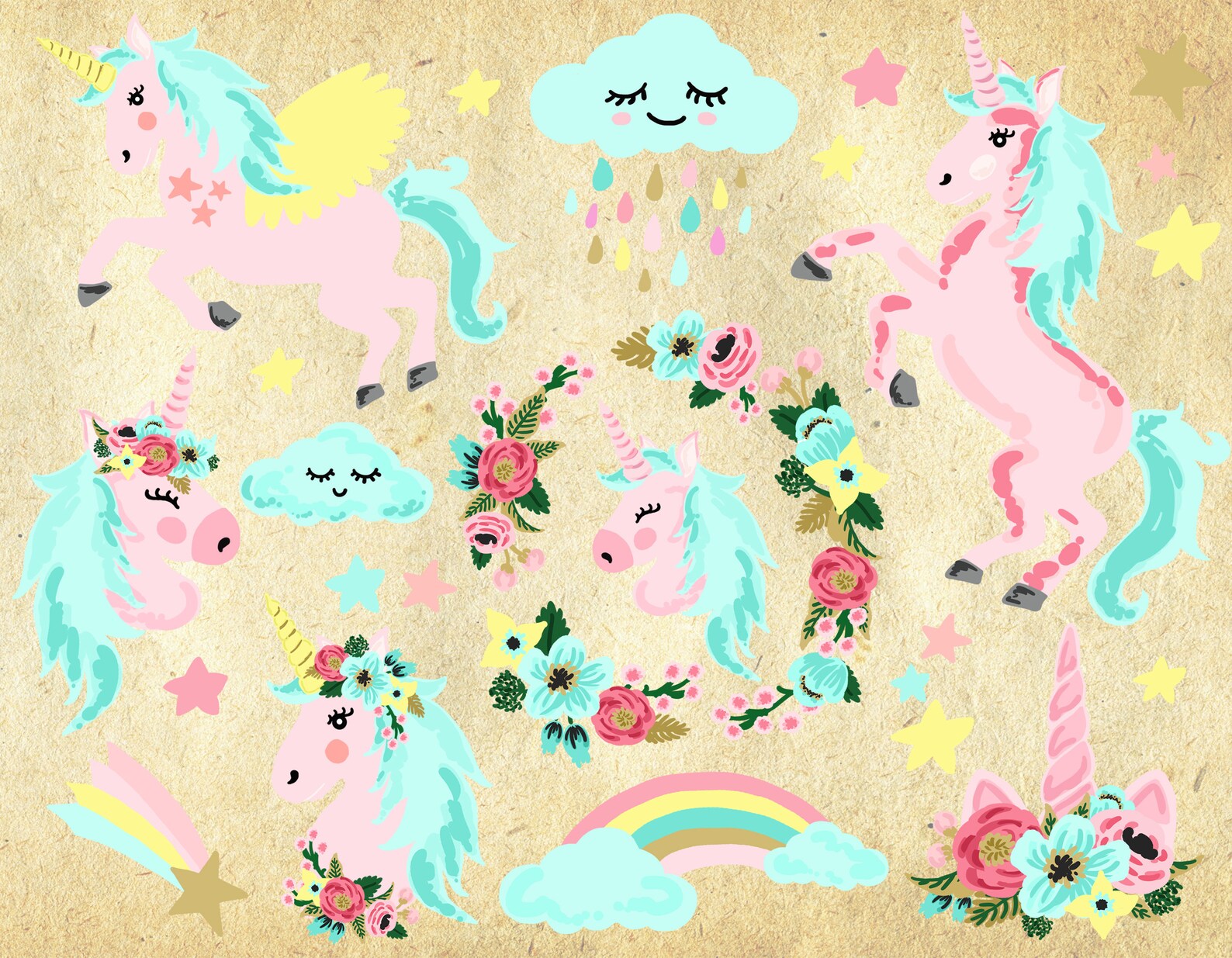 Unicorn Party Clipart Unicorn Invitation Unicorn Png - Etsy Canada