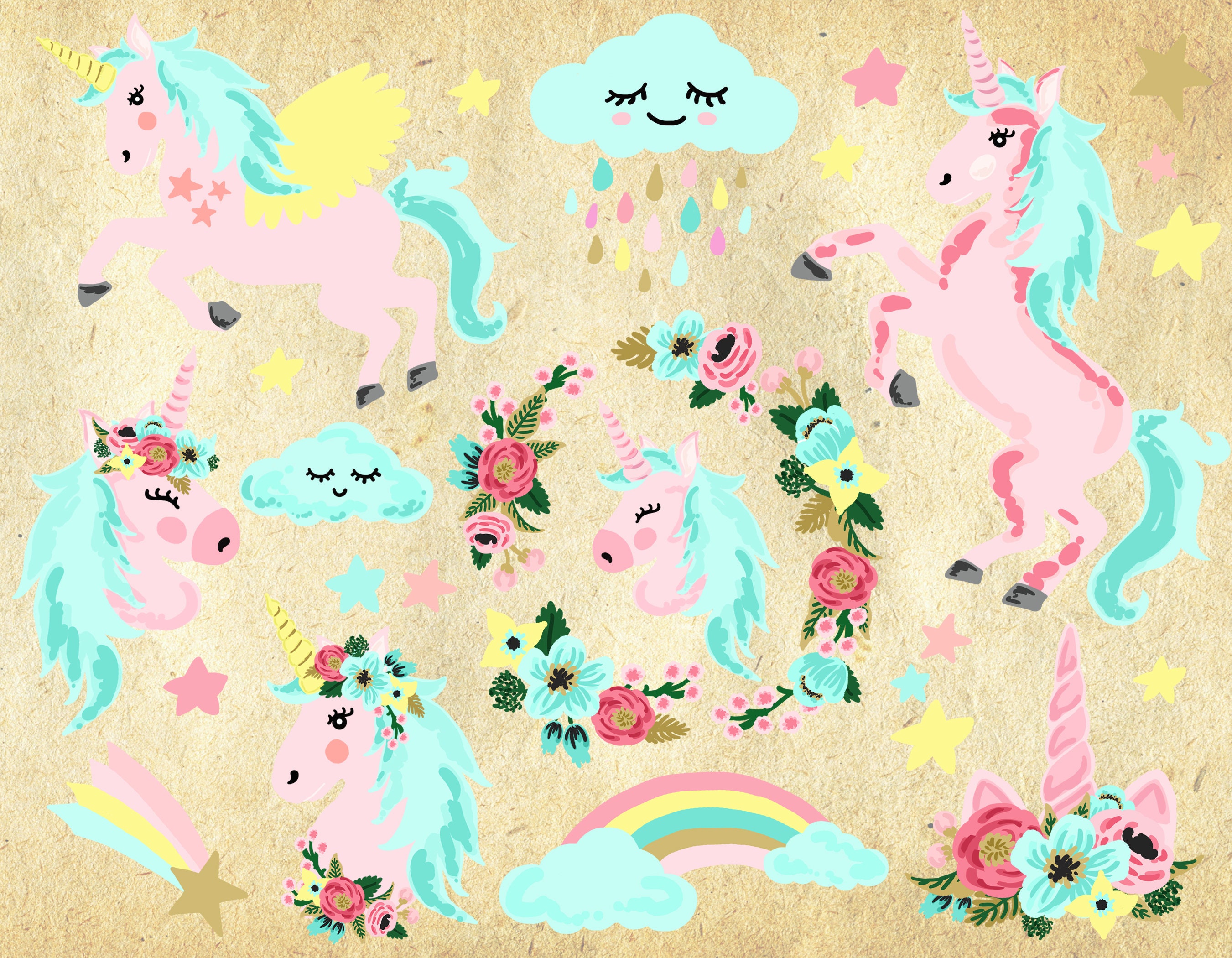 Unicorn Party Clipart Unicorn Invitation Unicorn Png - Etsy Canada