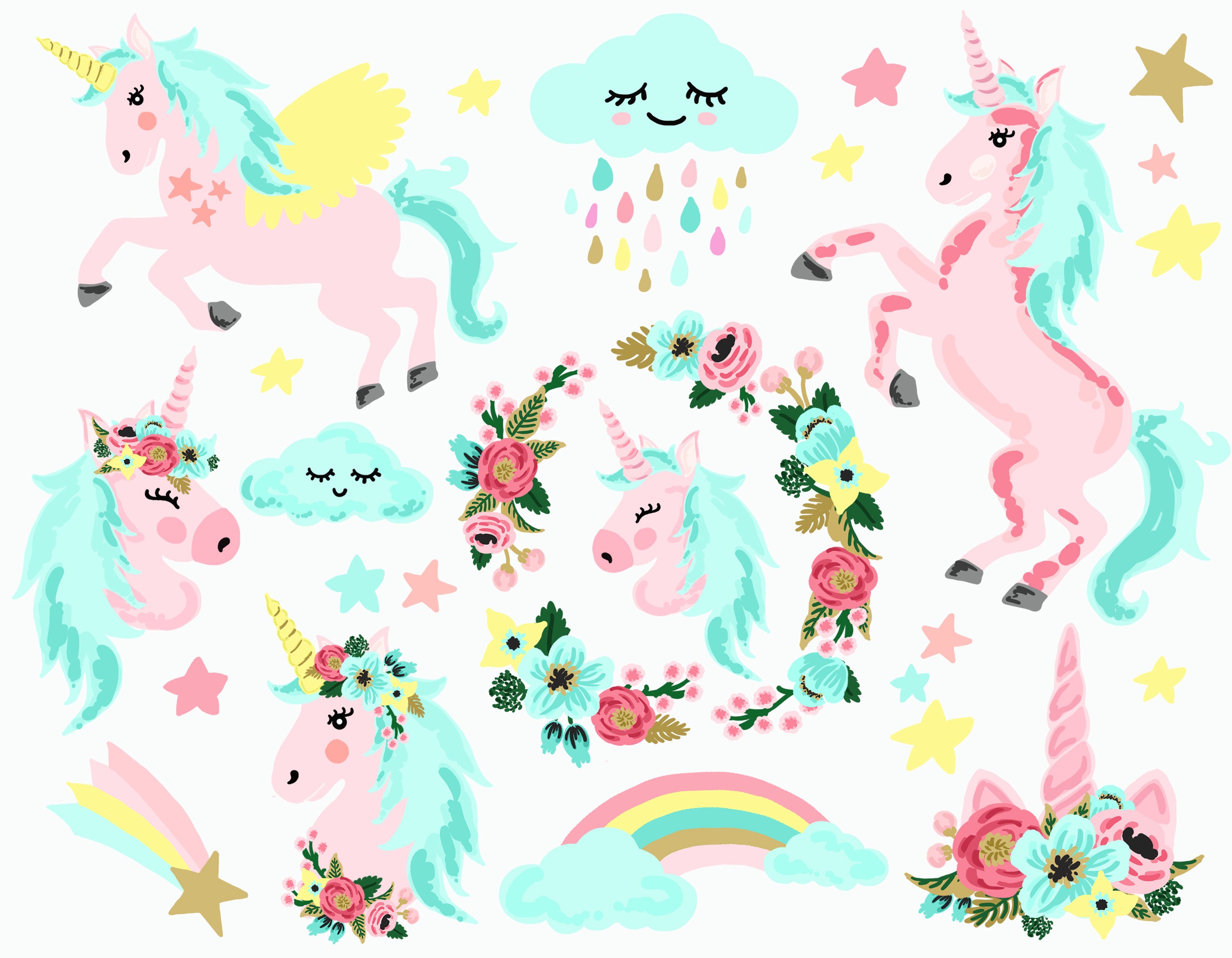 Unicorn Party Clipart Unicorn Invitation Unicorn Png - Etsy Canada