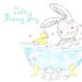 Cute Little Bunny Boy Watercolor Clipart, Boy Nursery Clip Art, Rabbit ...