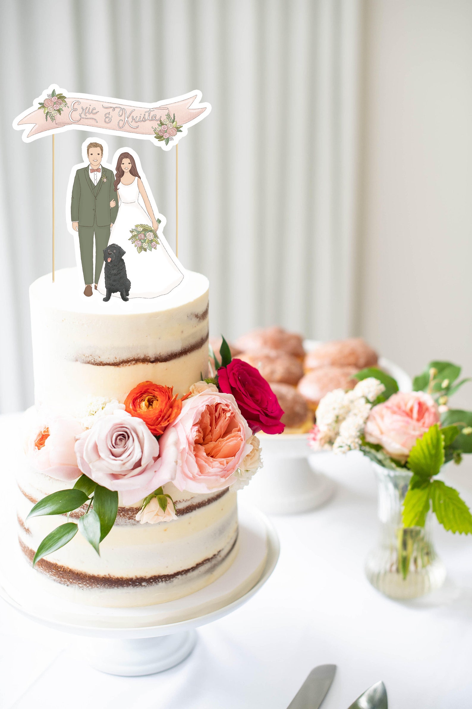 Wedding Couple Printable Cake Topper Bride and Groom Cake | Etsy