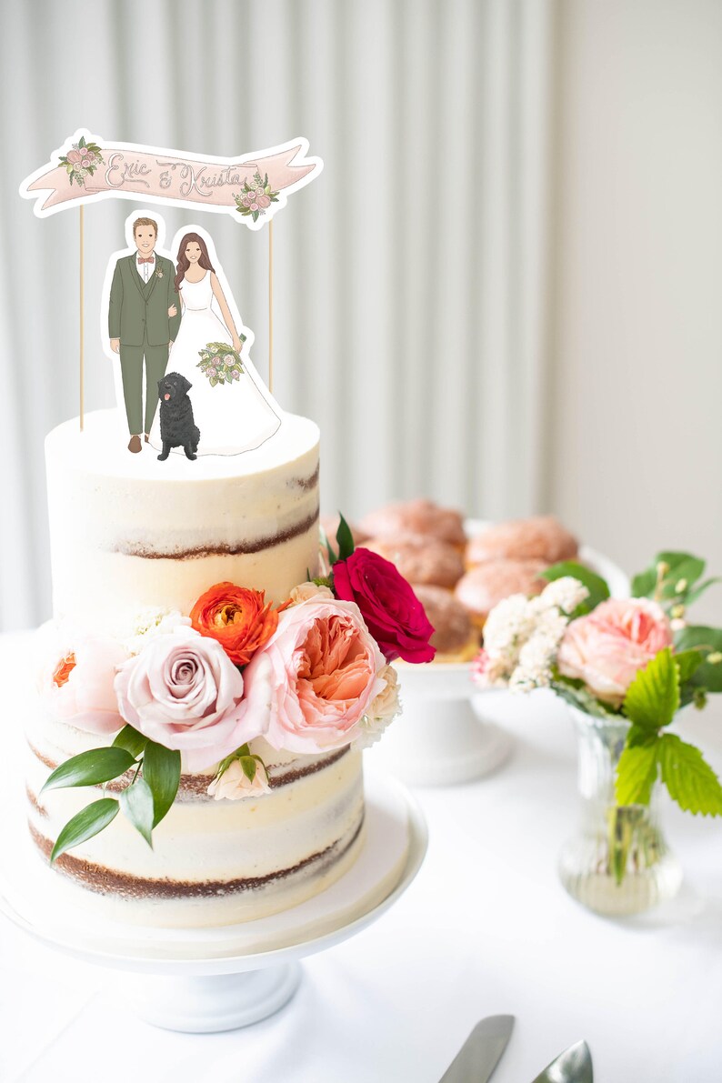 Wedding Couple Printable Cake Topper Bride and Groom Cake | Etsy