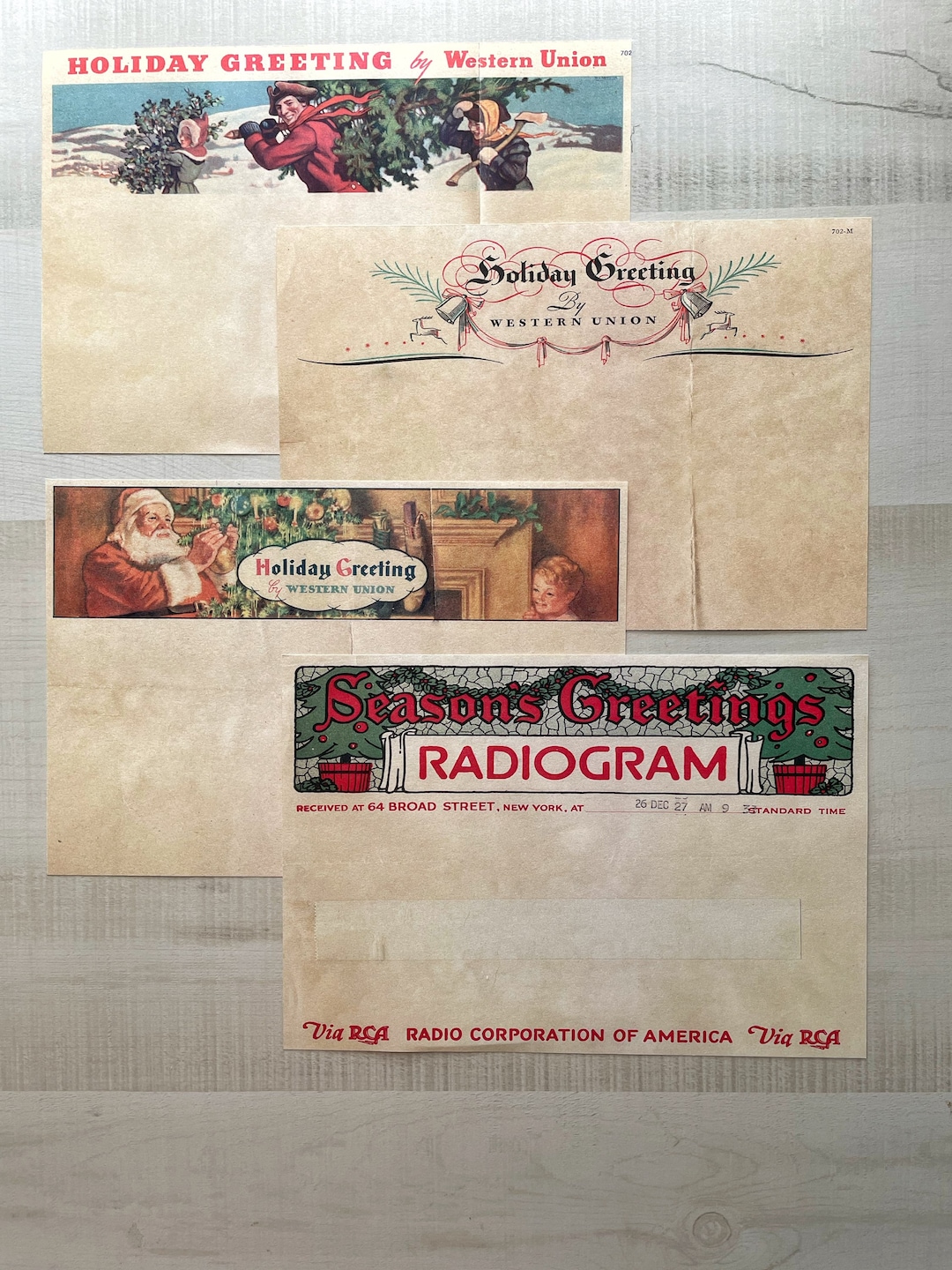Vintage Kerst Telegram Notepad Re-Productie - Etsy België