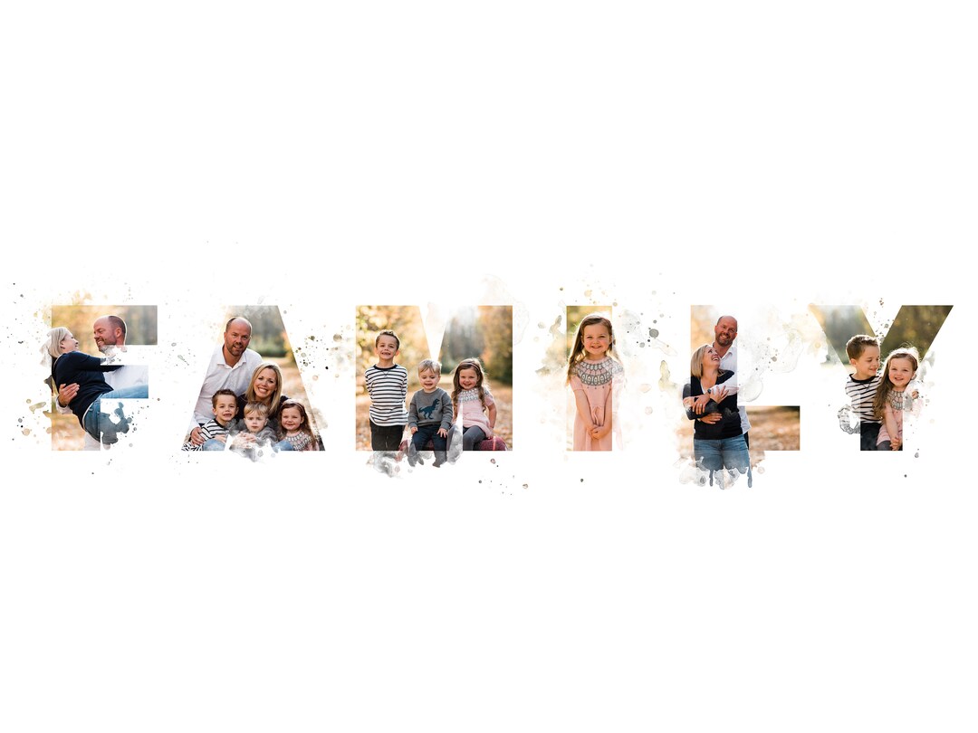 Family Watercolor Photoshop Template - Watercolour Family Photoshop ...