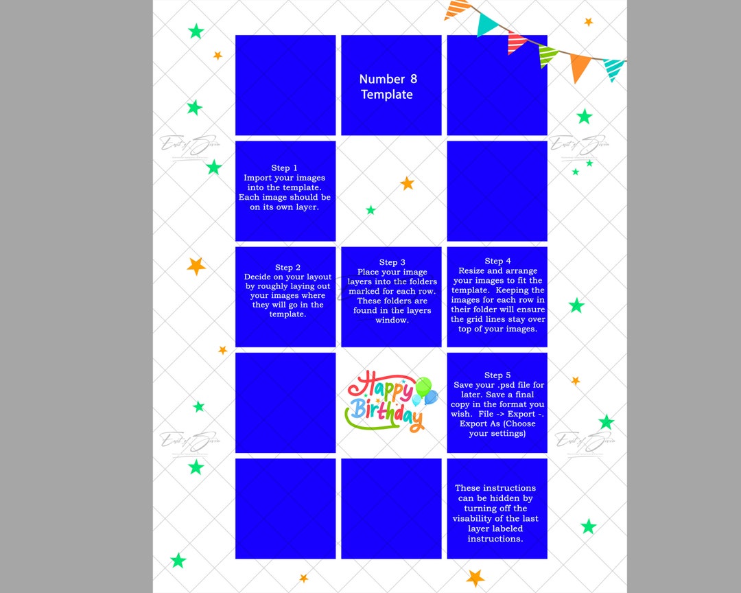 Number 8 Template Inside the Box Birthday Template in the Box Birthday ...