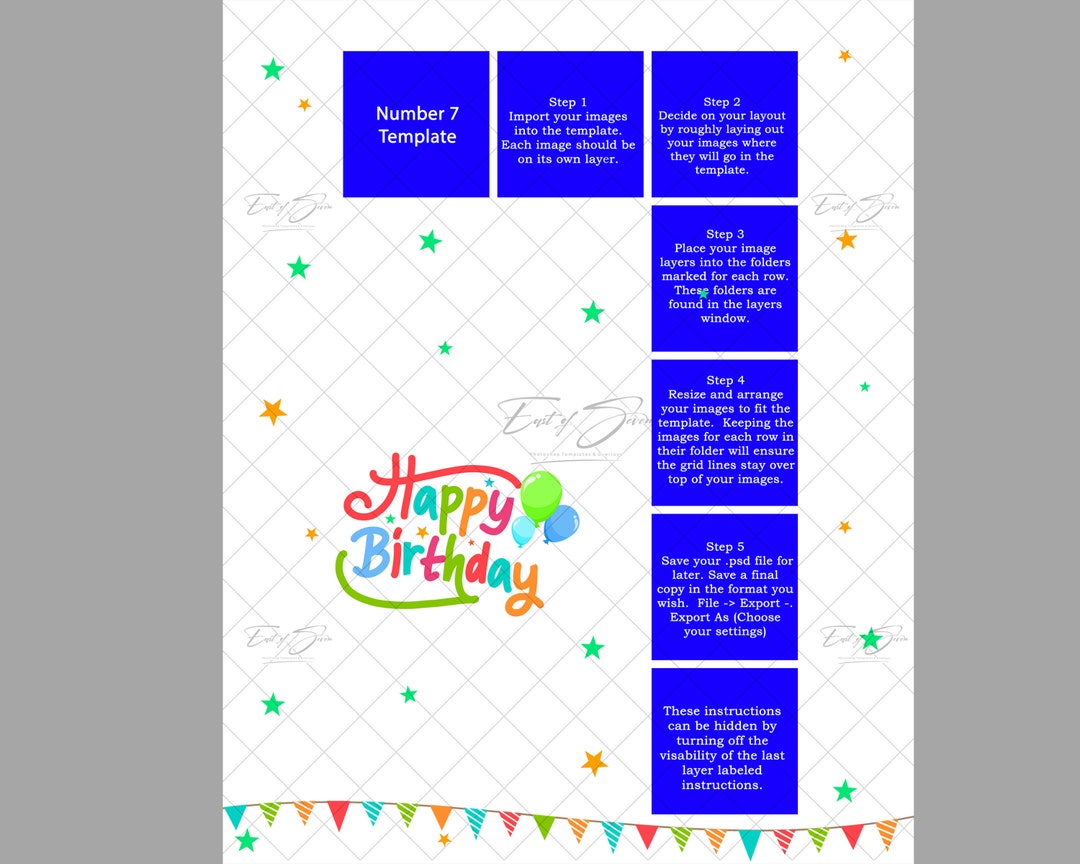 Number 7 Template Inside the Box Birthday Template in the Box Birthday ...