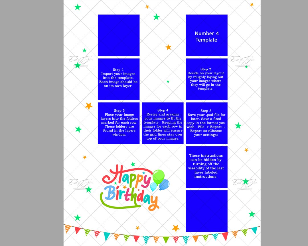 Number 4 Template - Inside the Box Birthday Template - in the Box ...