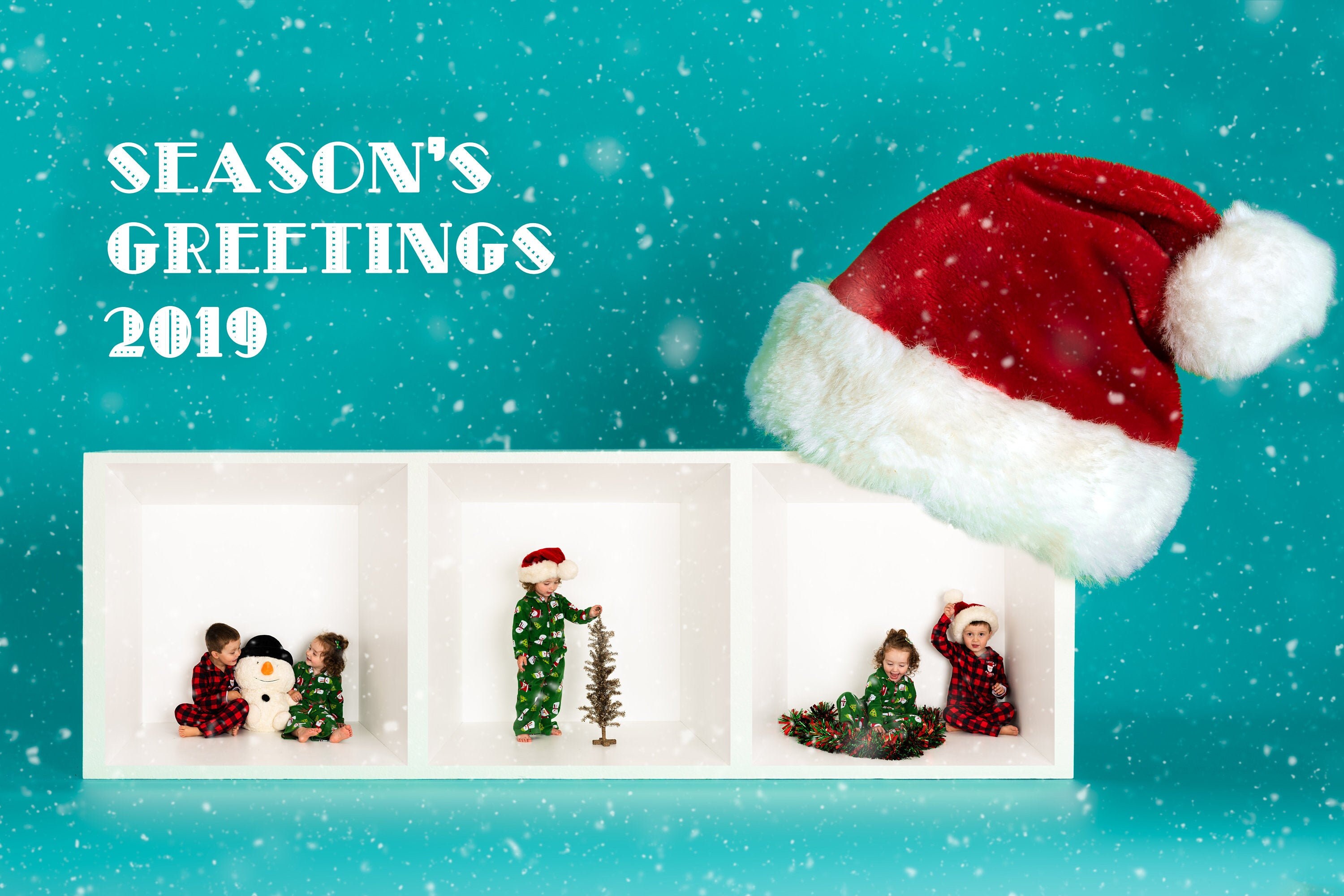 White Photo Box Photography Christmas Template 3 Box Santa - Etsy