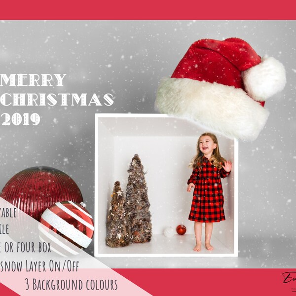 White Photo Box Grid 9 Box Template, Photoshop Template, in the Box ...