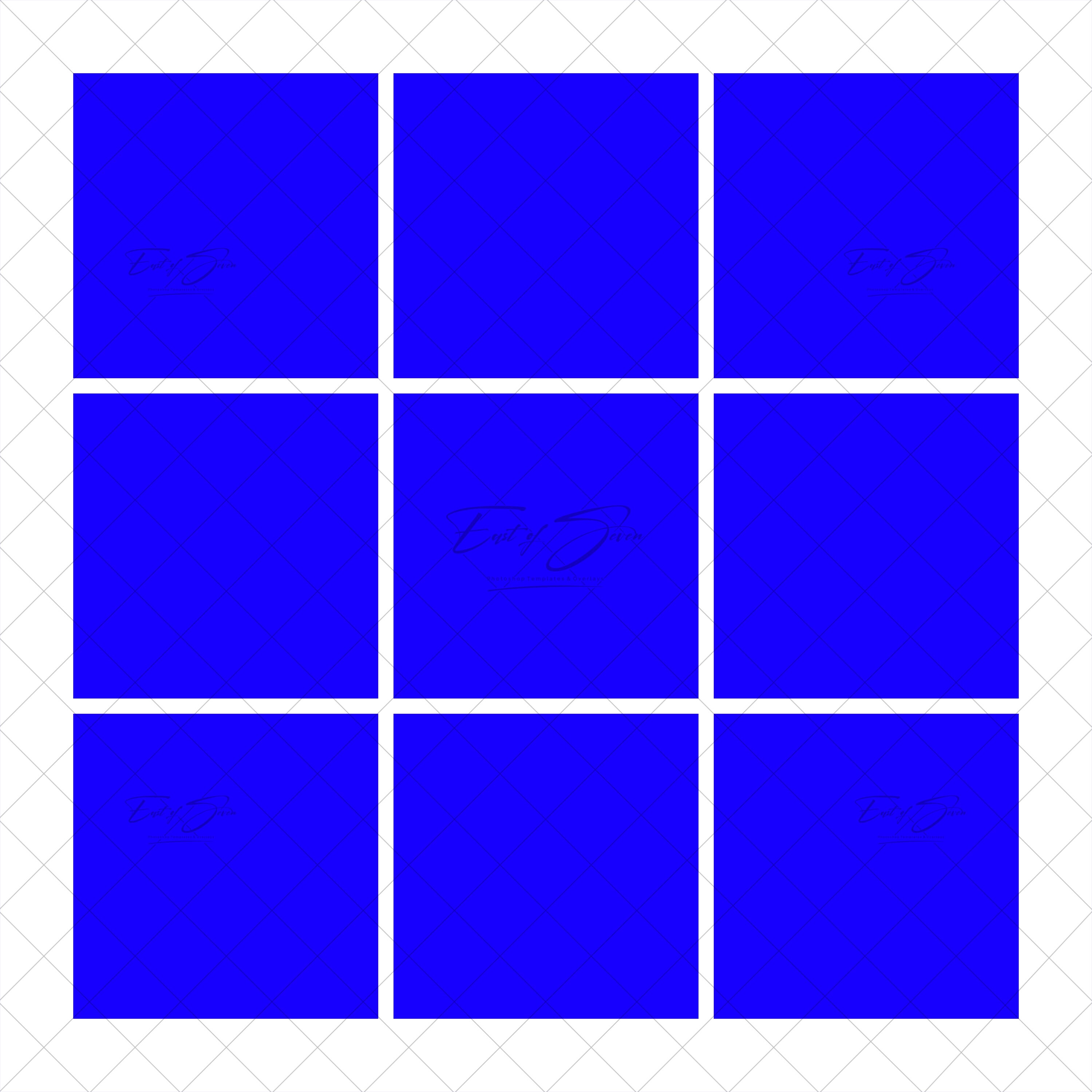 White Photo Box Grid 9 Box Template Photoshop Template - Etsy Canada