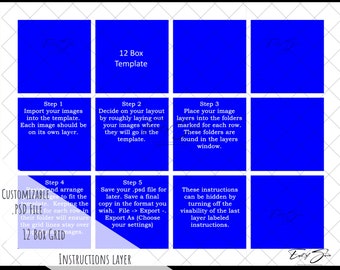 Box Photography 15 Box WHITE Grid Photoshop Digital Template - Etsy