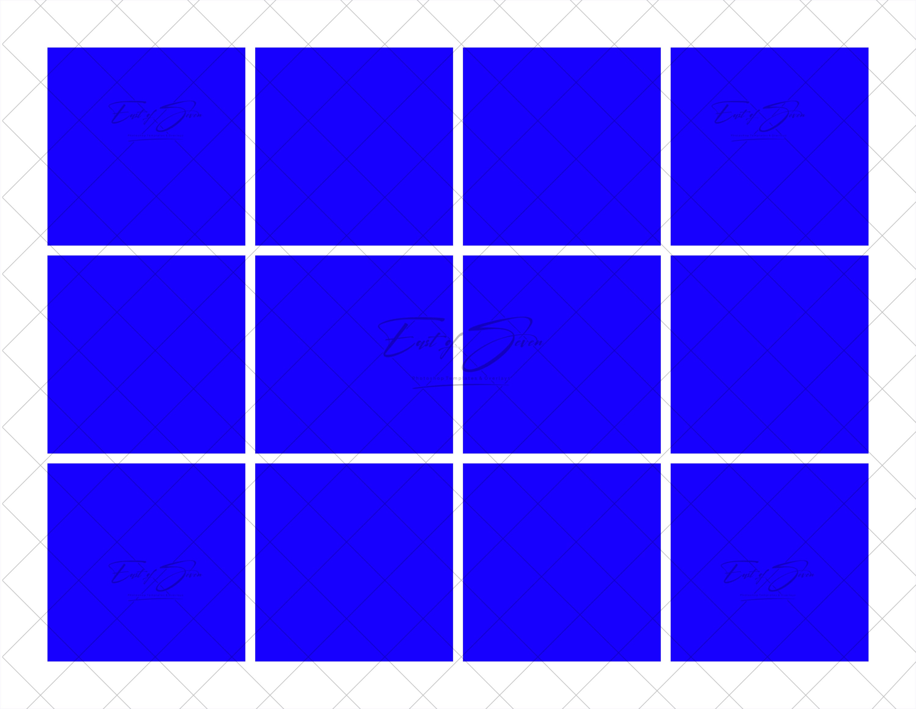 White Photo Box Grid 12 Box Template Photoshop Template - Etsy