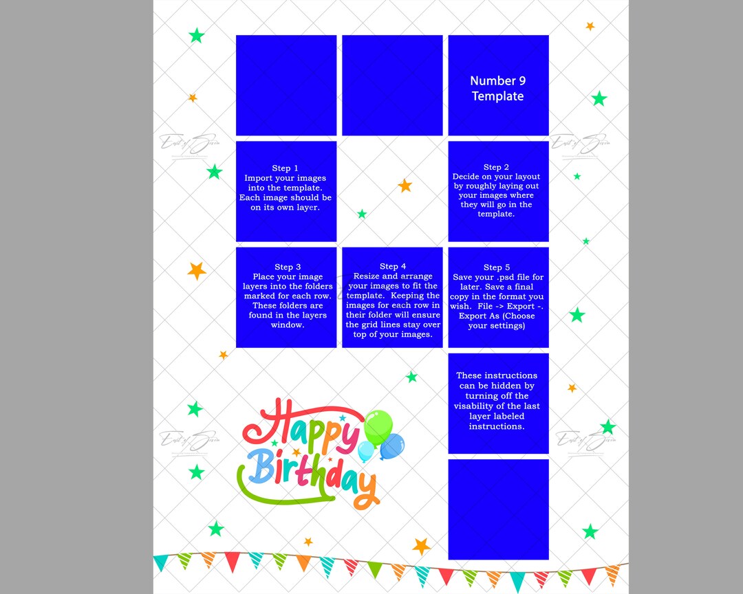 Number 9 Template Inside the Box Birthday Template in the Box Birthday ...