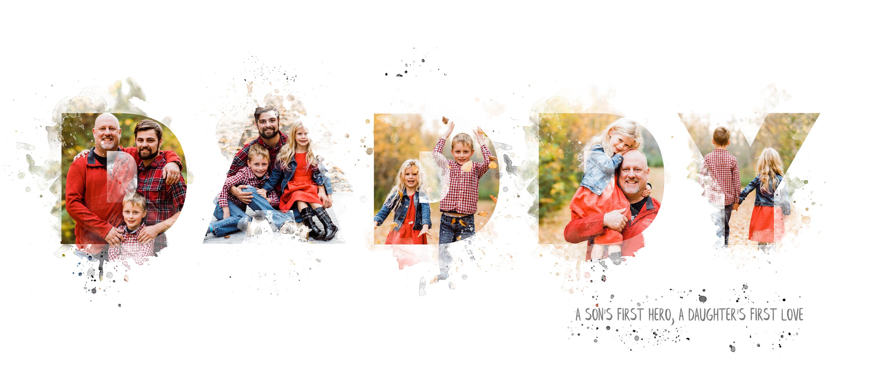 Father's Day DADDY Watercolor Photoshop Template - Etsy