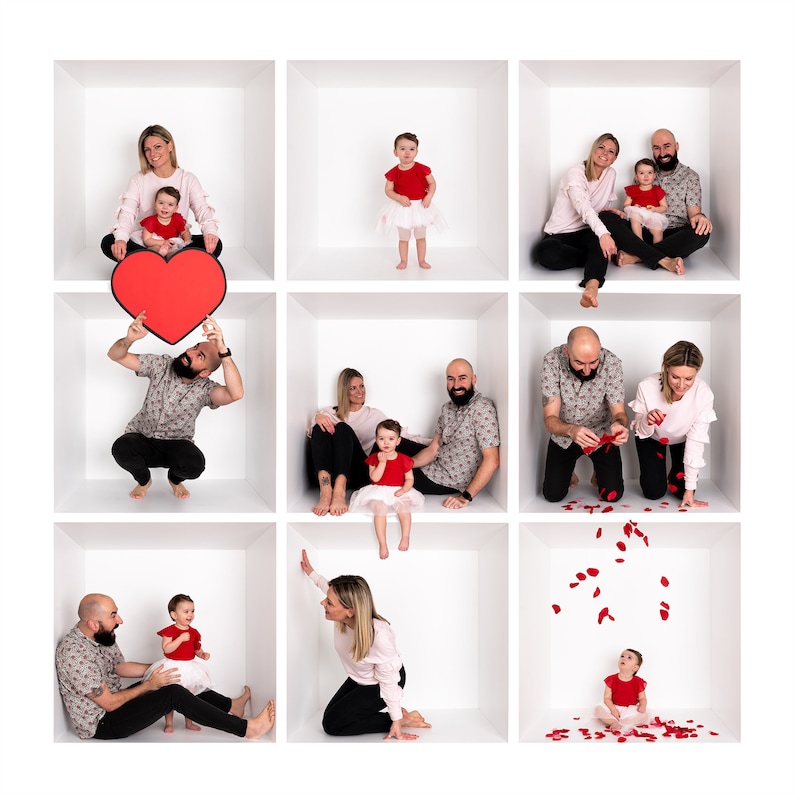 White Photo Box Grid 9 Box Template, Photoshop Template, "in the Box ...