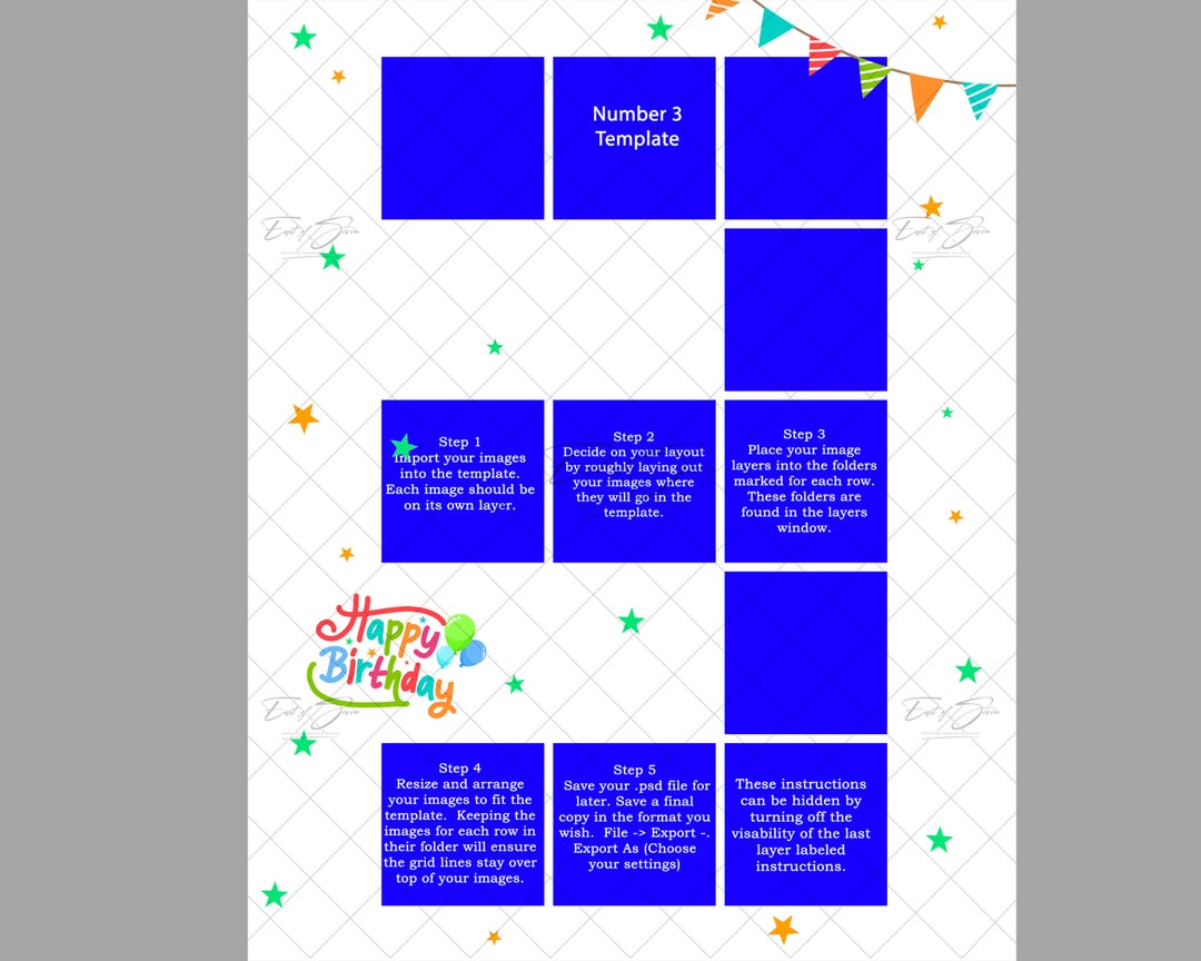 Number 3 Template Inside the Box Birthday Template in the Box Birthday ...