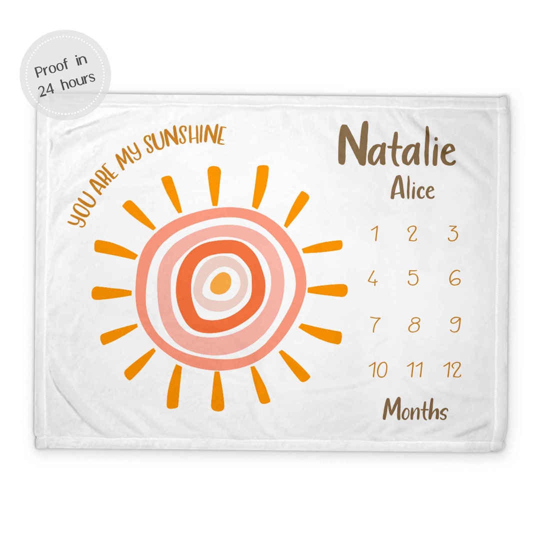 Milestone Blanket Boy / Monthly Sun Blanket Girl / Boho Baby Age ...