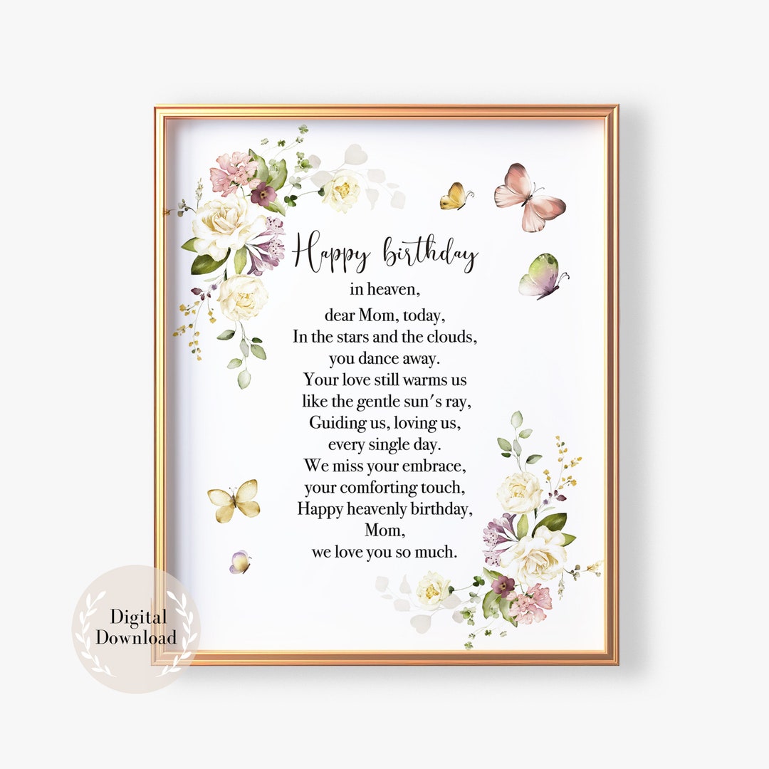 Happy Heavenly Birthday Mom, Heavenly Birthday Poem, Happy 1st Birthday ...