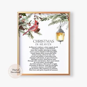 First Christmas in Heaven Poem, Cardinal Remembrance Quote, Christian ...