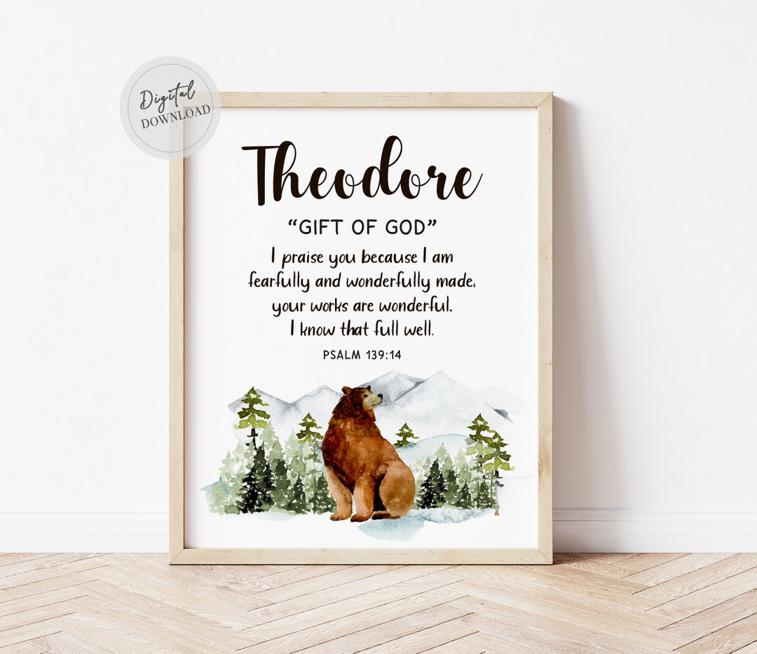 Custom Name Meaning Biblical Name Meaning With Bible Verse Custom Print ...