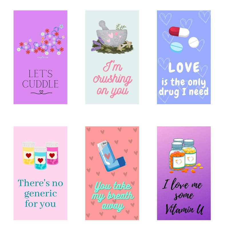 Pharmacy Valentine's Day Cards, 6 Pack, Medical Pun Valentines ...