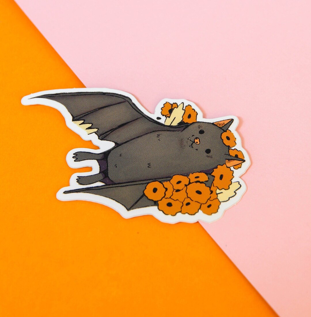Bat Single Sticker ~ Waterproof Kawaii Matt Sticker ~ Animal Stationary ...