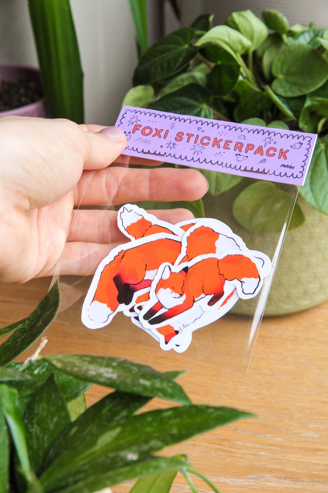 Foxi Sticker Pack Purple ~ Waterproof Vinyl Cute Kawaii Glossy Stickers ...