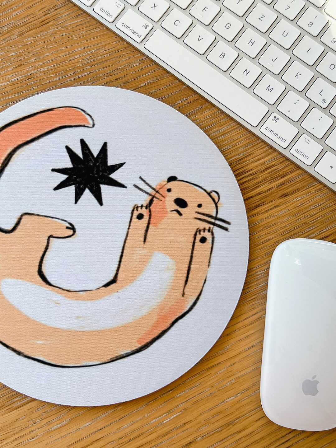 Otter Mousepad ~ Animal Mousemat ~ Cute Illustrated Desk Accessories ...