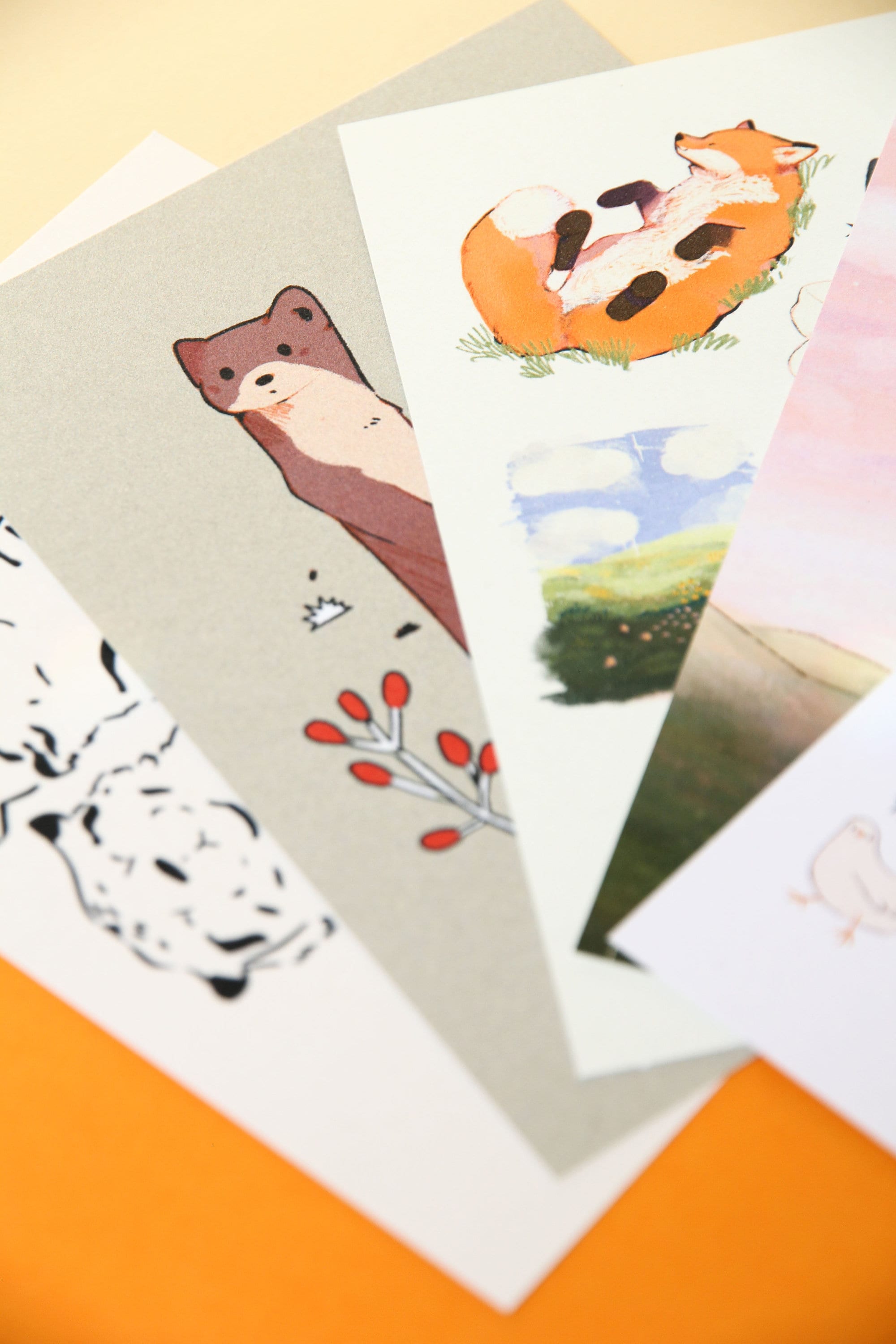 Pack of Postcards Cute Illustrated Animal - A6 Post Card Art Print ...