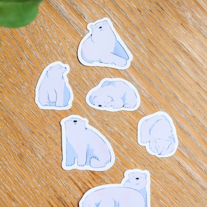 Polar Bear Sticker Pack ~ Waterproof Vinyl Cute Kawaii Glossy Stickers ...