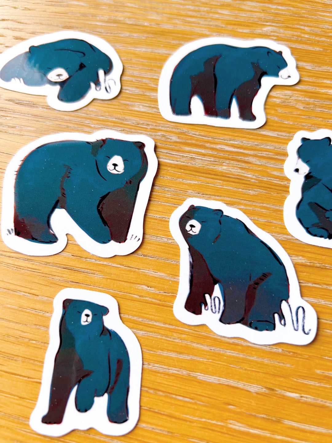 Black Bear Sticker Pack ~ Waterproof Vinyl Cute Kawaii Glossy Stickers ...