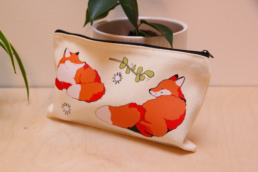 Fox Pouch Animal Pouches Pencil Pouch Pencil Case Aesthetic - Etsy