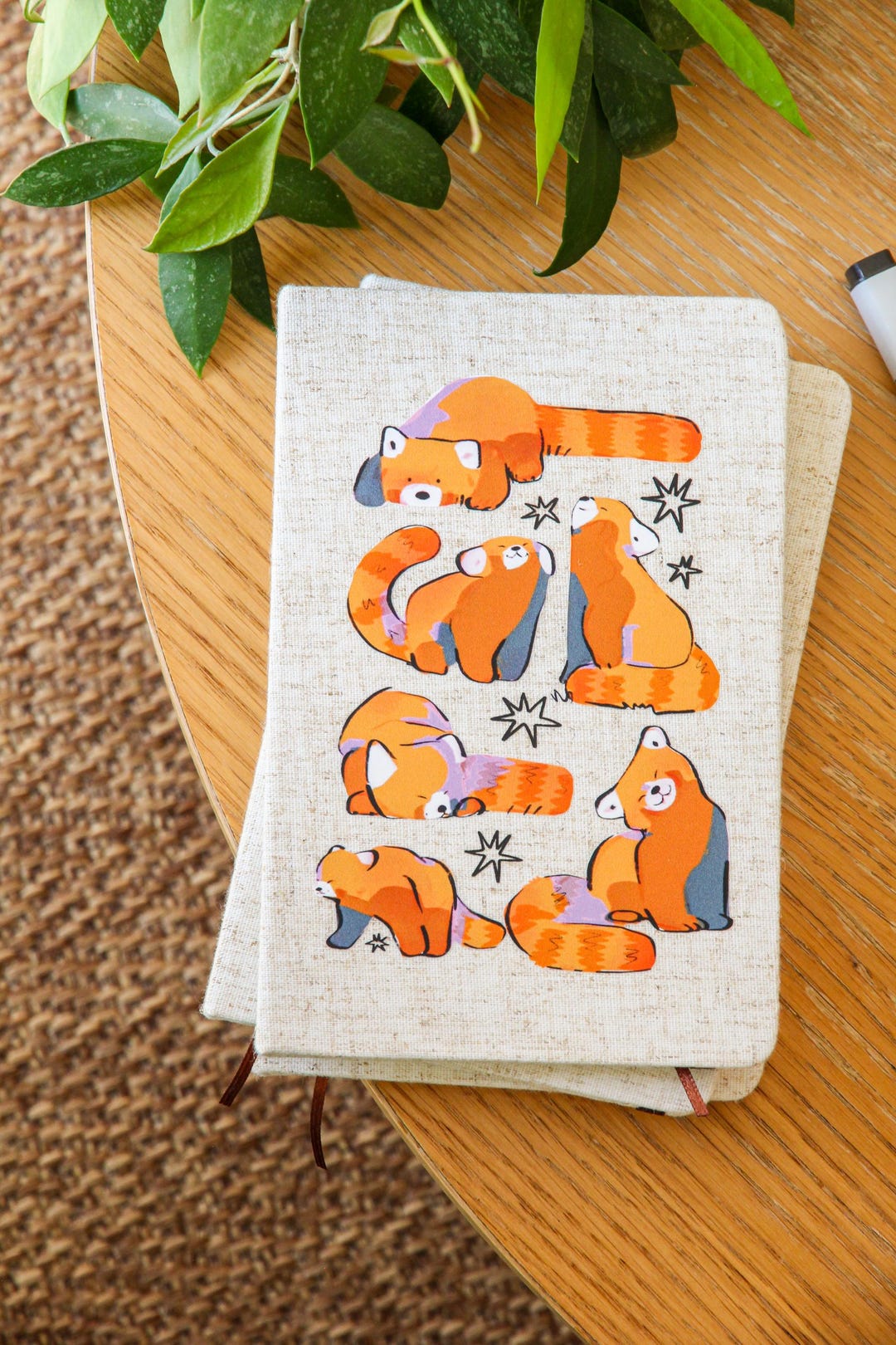 Red Panda Notebook ~ Cute Canvas Journal ~ A5 Notebook - Lined Pages - Etsy
