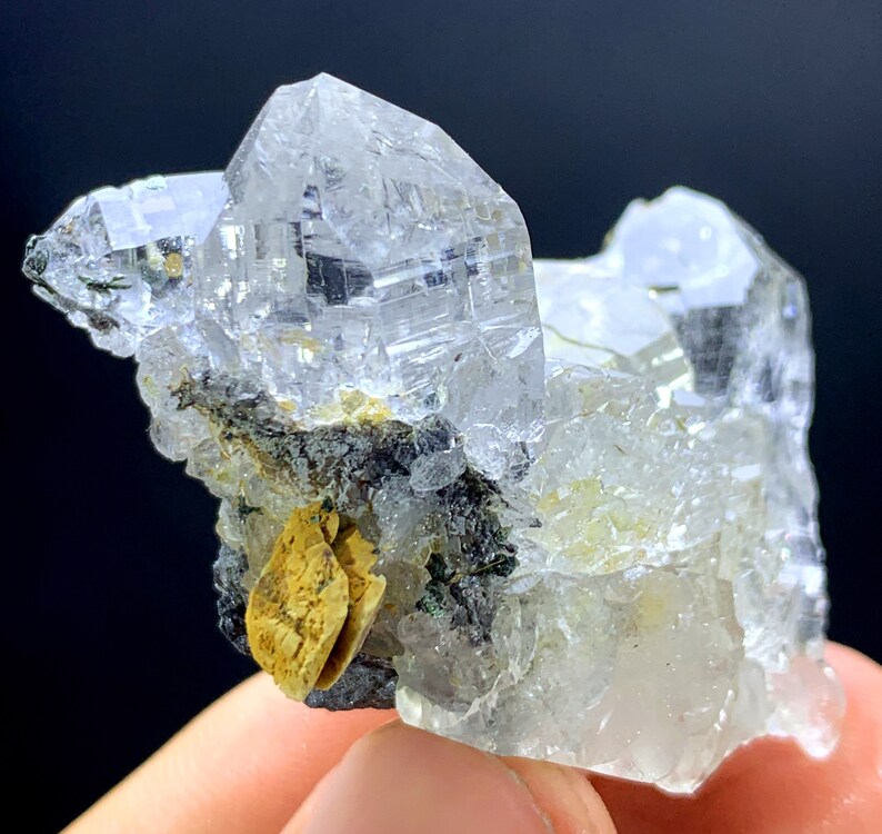Natural Siderite Crystal on Quartz, Siderite Crystals, Siderite ...