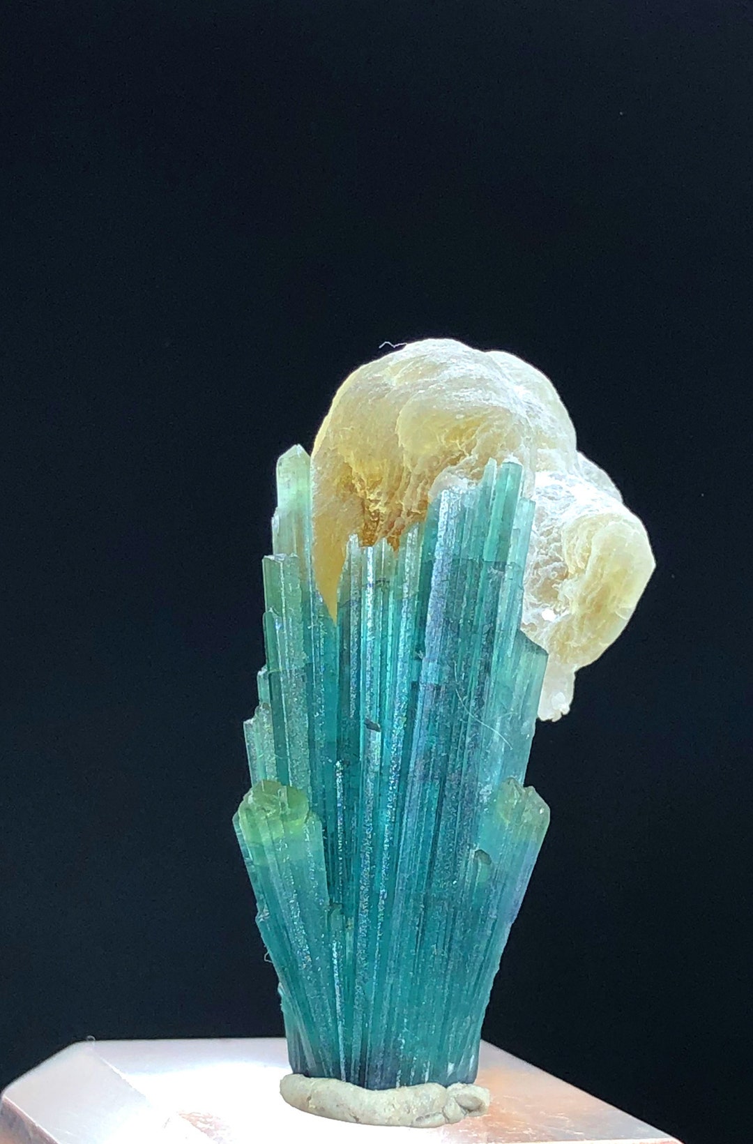 Natural Terminated Indicolite Blue Tourmaline Crystals With Mica, Raw ...
