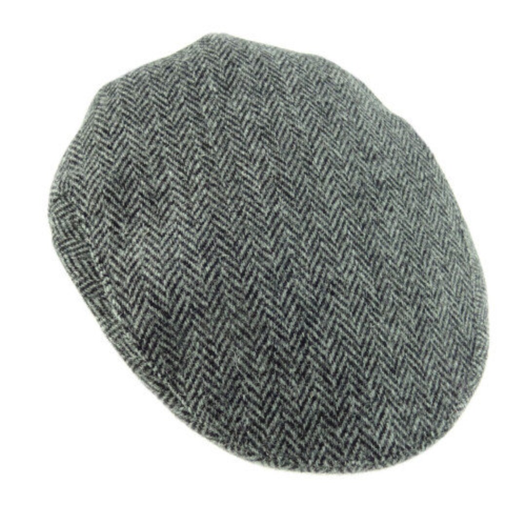 Harris Tweed Flat Cap - Gray / Black Herringbone - Etsy