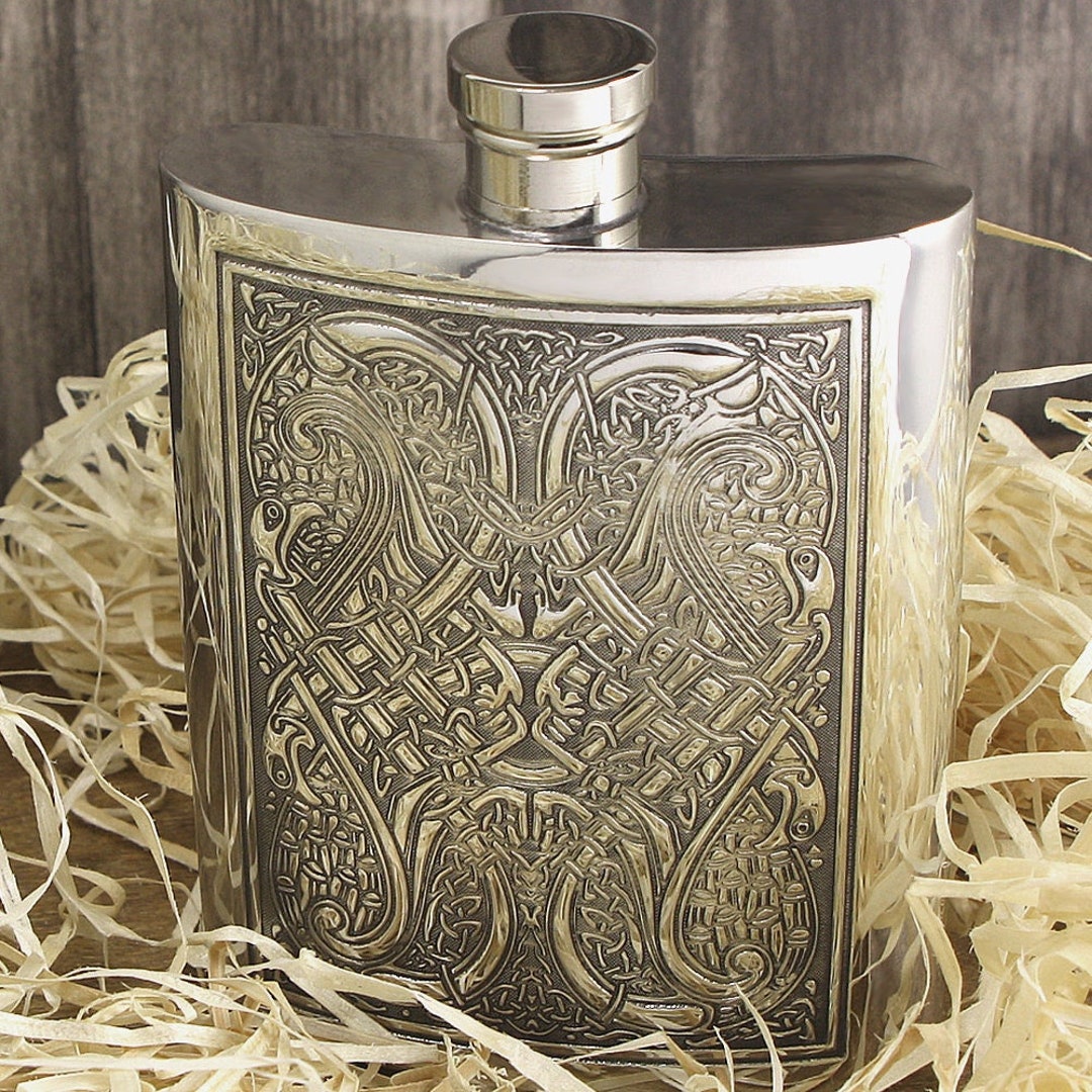 Stunning Pewter Flask With Beautiful Intricate Celtic Knot Design - Etsy