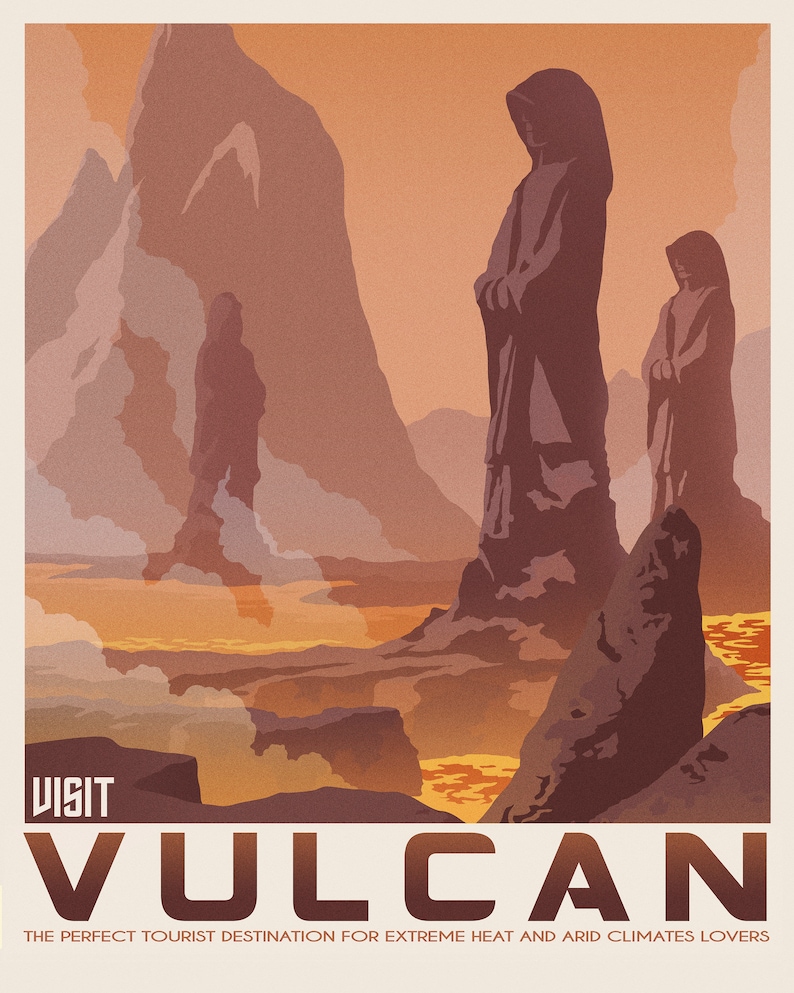 Vulcan Planet Star Trek Art Retro Travel Poster Spock | Etsy